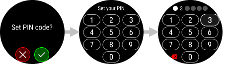 Opsætning og brug af pinkode på dit ur